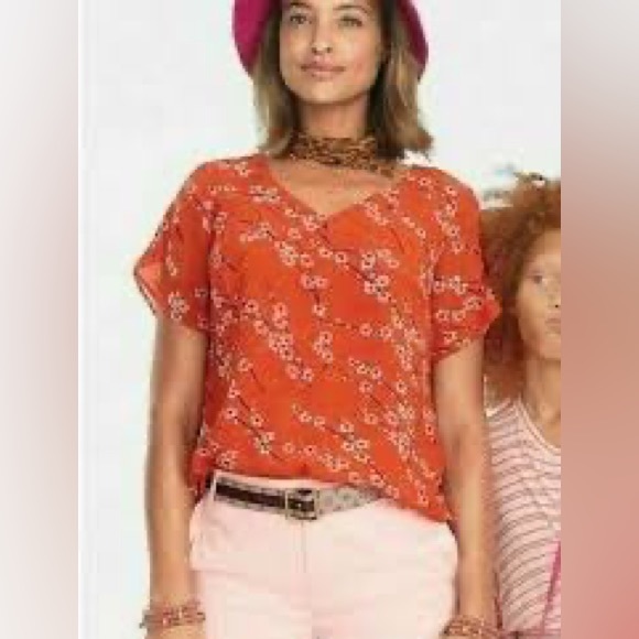 CAbi | Tops | Cabi Style 572 Orange Floral Blouse | Poshmark